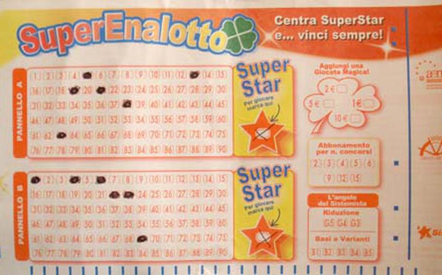 Superenalotto ticket price store
